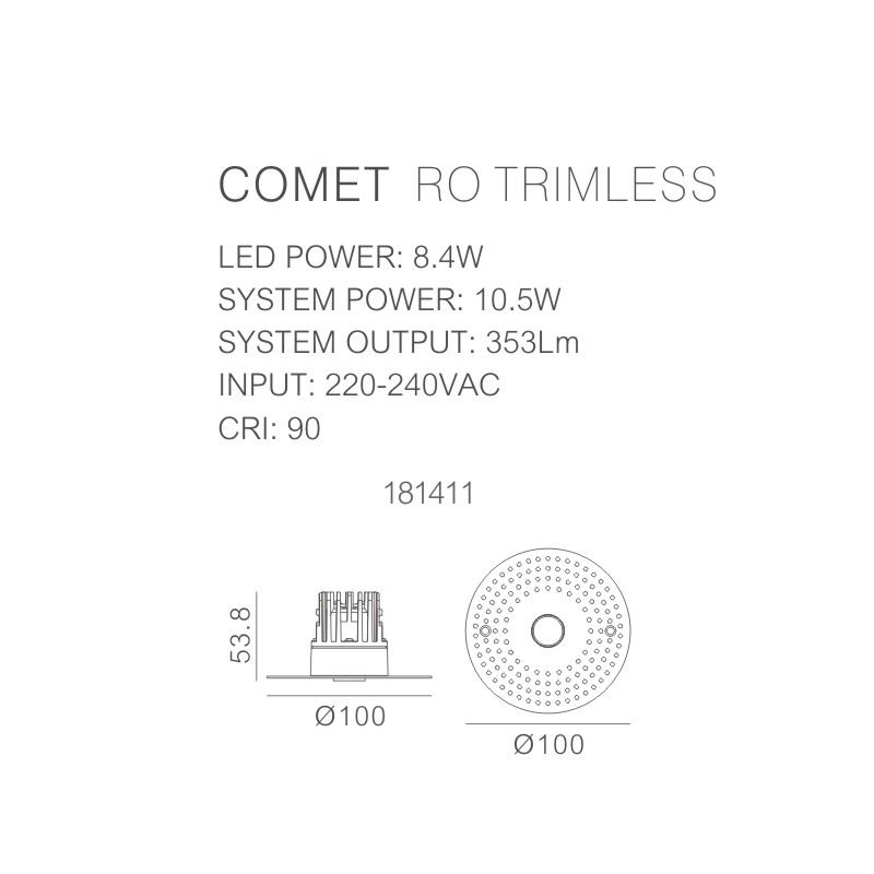 גופי תאורה בקטגוריית: שקועי תקרה, שם המוצר: COMET RO TRIMLESS • DORI ...